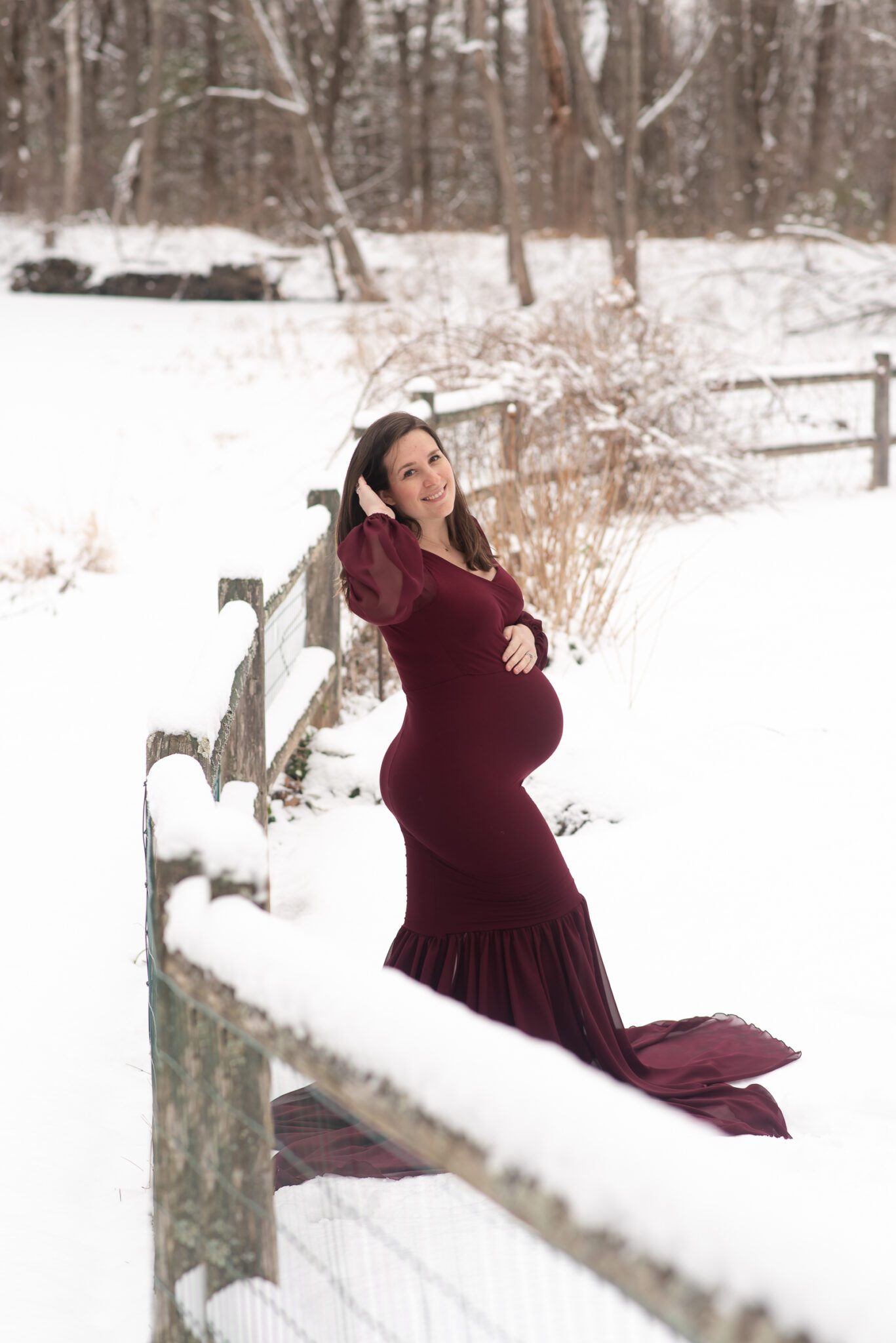 Winter Maternity Photo Shoot | Connecticut Maternity Photographer